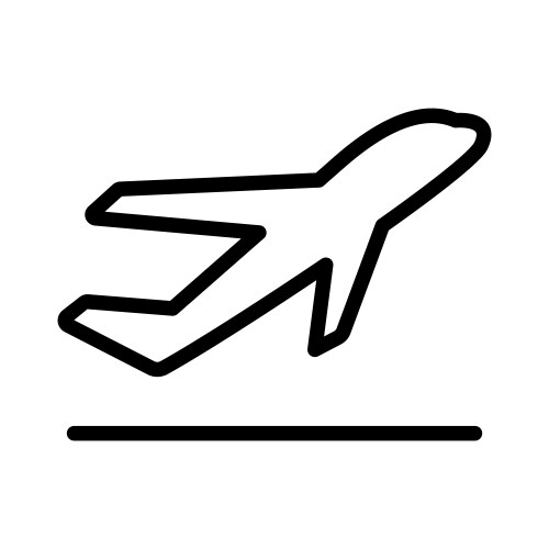 Airplane line icon aircraft and travel plane Vector Image