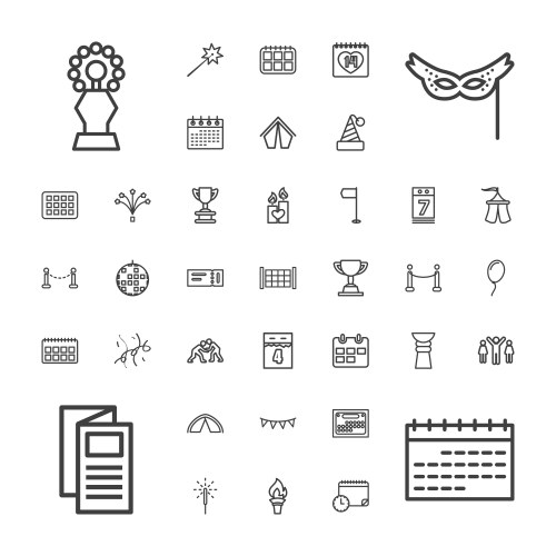 Event icons Royalty Free Vector Image - VectorStock