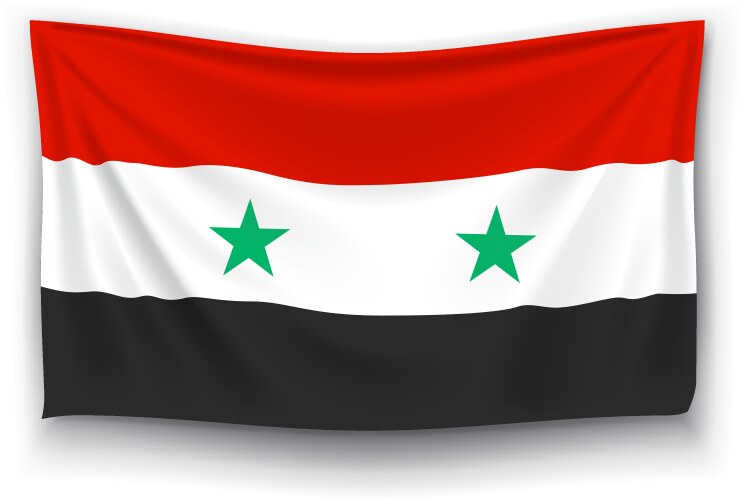 Syrian pin wavy flag Royalty Free Vector Image