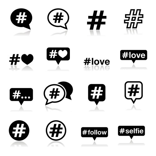 Black Hashtag Vector Images (over 4,800)