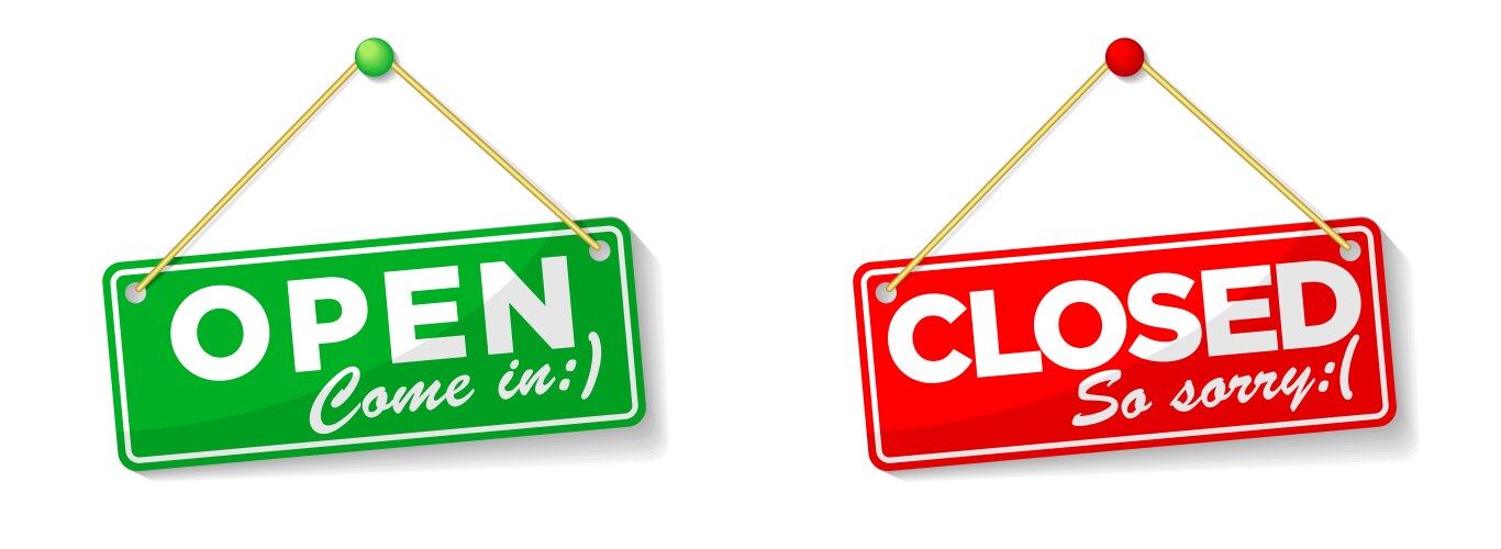 Push and pull to open signs Royalty Free Vector Image