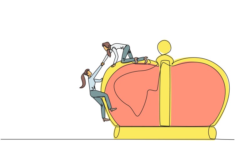 Teamwork game concept one single line drawing Vector Image