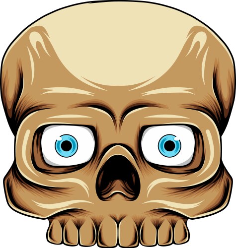 Scary half skull emoticon with open mouth Vector Image