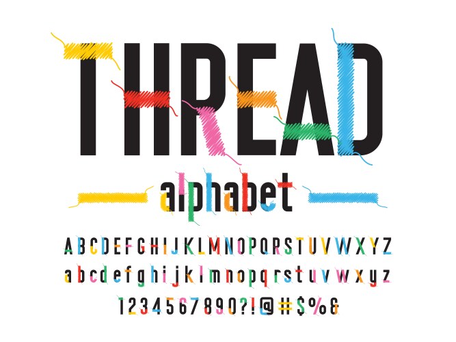 Thread font Royalty Free Vector Image - VectorStock