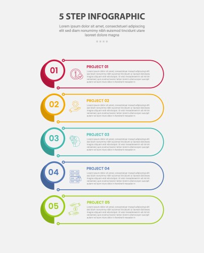 5 points template infographic outline style Vector Image