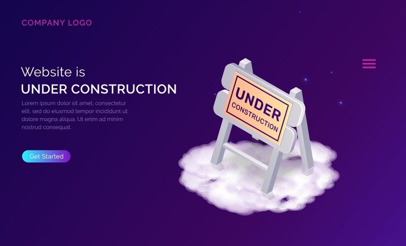 Banner website maintenance Royalty Free Vector Image