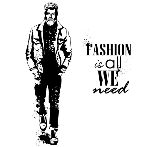 Stylish handsome man in fashion clothes Royalty Free Vector