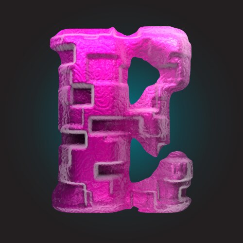 E letter pink bling girly Royalty Free Vector Image