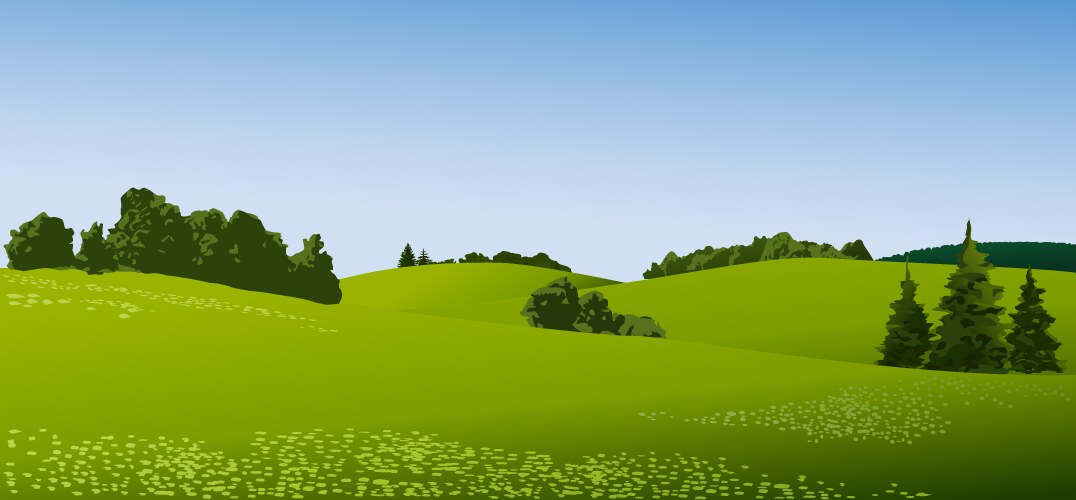 Grassy fields Royalty Free Vector Image - VectorStock