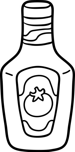 Ketchup Pack Coloring Page Royalty Free Vector Image