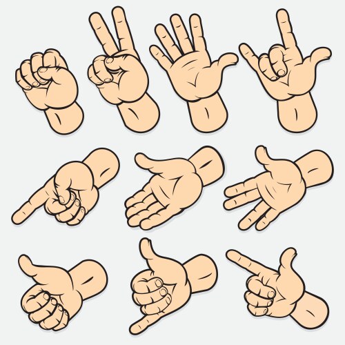 Hand signals Royalty Free Vector Image - VectorStock