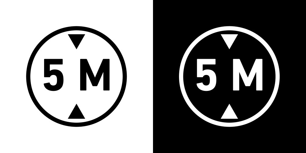 5 meter sign icon set notice indicating Royalty Free Vector