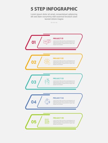 5 points template infographic outline style Vector Image