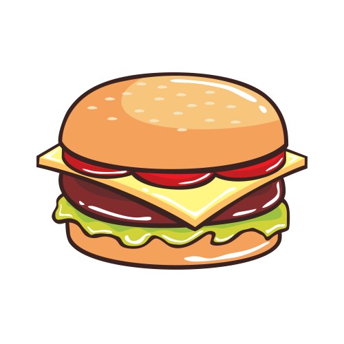 Man holding giant hamburger Royalty Free Vector Image