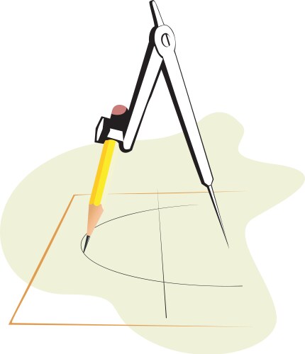Architectural plan with compass Royalty Free Vector Image
