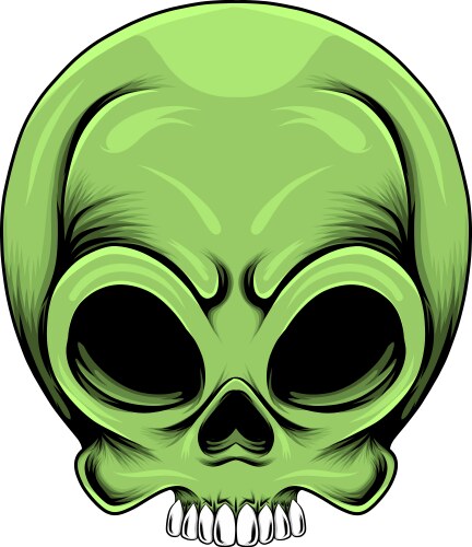 Alien head isolated white background design Vector Image