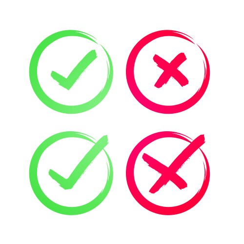 Green Check Red X Vector Images (over 1,900)