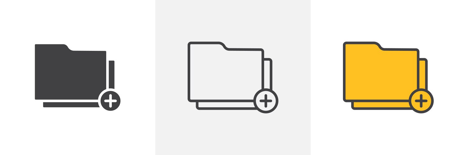 Add folder icon set new file symbol create Vector Image