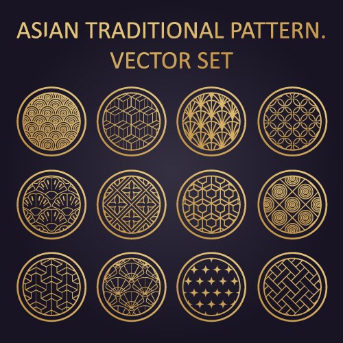 Asian Geometric Traditional Patterns Royalty Free Vector