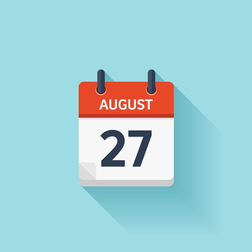 Calendar icon day 15 august date days year Vector Image
