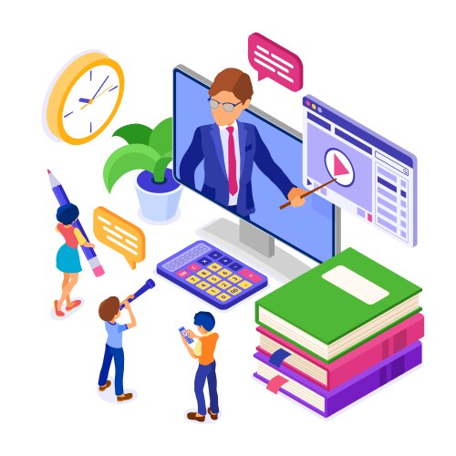 Distance learning concept Royalty Free Vector Image