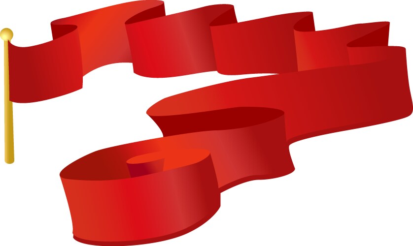 Red ribbon banner 3d Royalty Free Vector Image