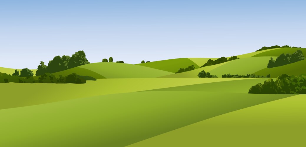 Rural landscape field wheat trees plants forest Vector Image