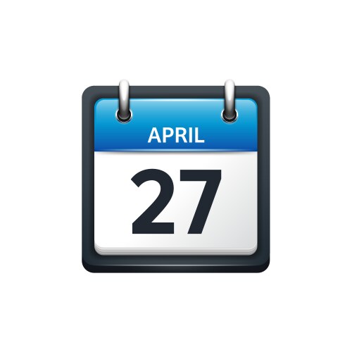 April 17 flat daily calendar icon date Royalty Free Vector