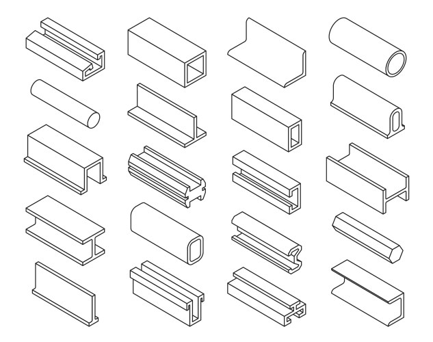 L shaped angle profile isolated steel equal rail Vector Image