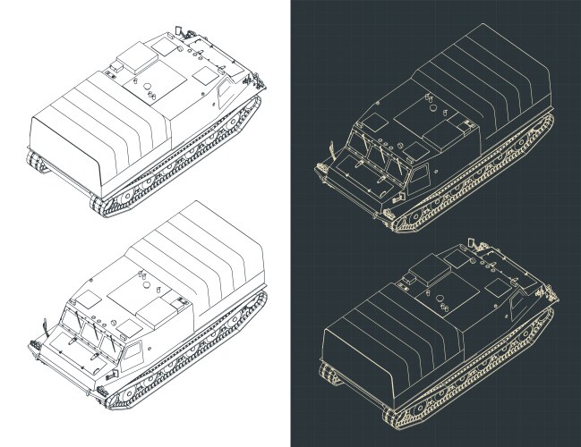 All-terrain vehicle isometric blueprints Vector Image