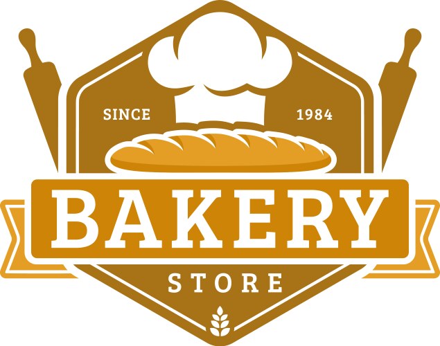Bakery logo template shop emblem vintage Vector Image