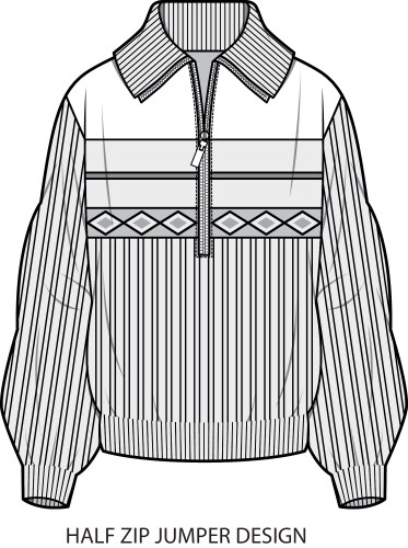 Mock collar jumper design Royalty Free Vector Image