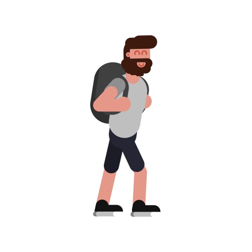 Man carrying backpack Royalty Free Vector Image