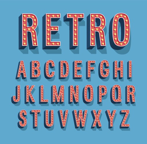 Retro alphabet Royalty Free Vector Image - VectorStock