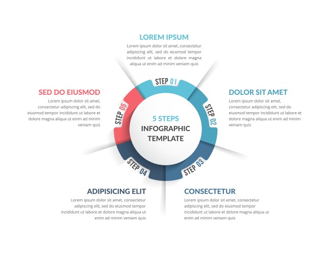 Infographic template with 5 steps Royalty Free Vector Image