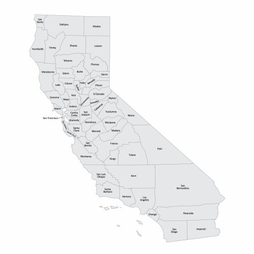 California counties map Royalty Free Vector Image