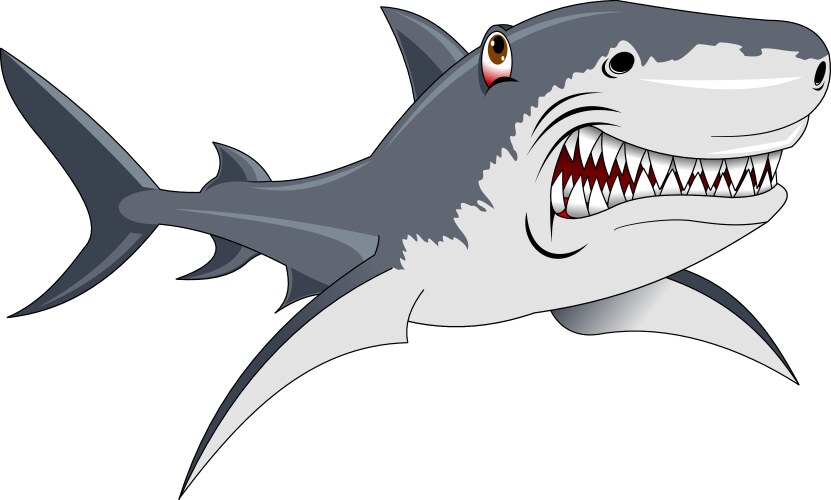 Underwater Shark Chase Cartoon Royalty Free Vector Image