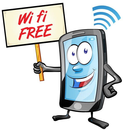 Mobile cell phone in cartoon style inside red Vector Image