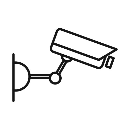 Cctv camera logo sign set outline Royalty Free Vector Image