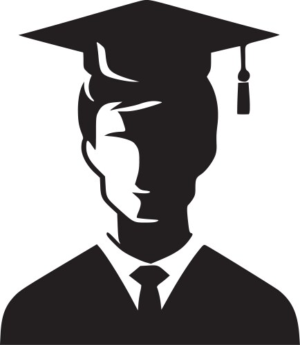 Graduation cap black and white Vector Images & Graphics for Commercial ...