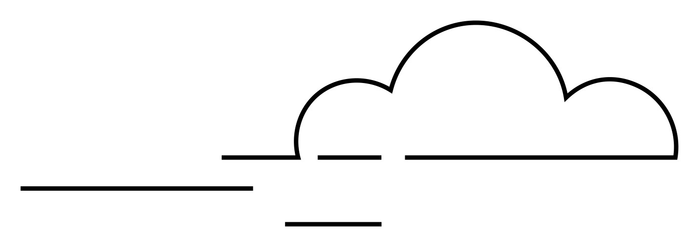 Simple black cloud outline with horizontal lines Vector Image