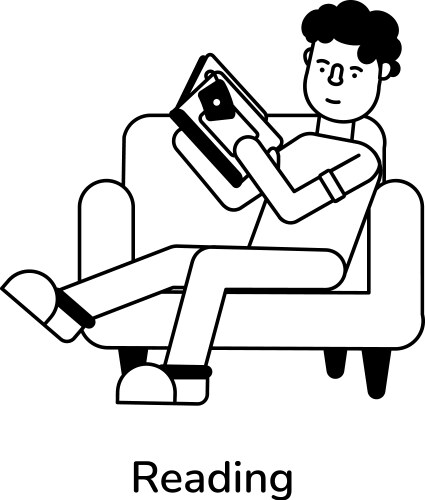Reading book Royalty Free Vector Image - VectorStock