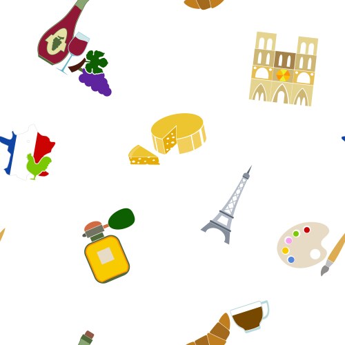 Paris macaron pattern seamless print Royalty Free Vector