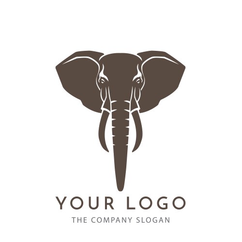 Elephant sign logo emblem -05 Royalty Free Vector Image