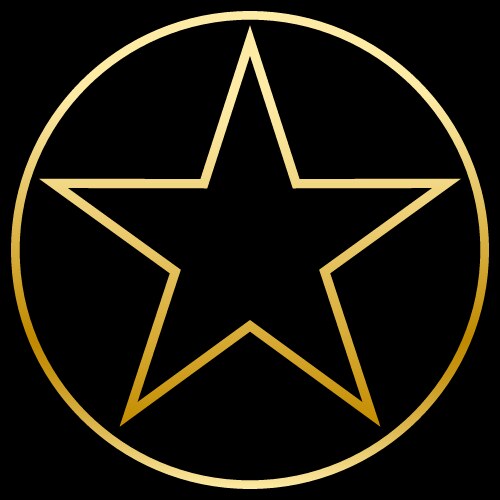 Golden star simple form black background Vector Image
