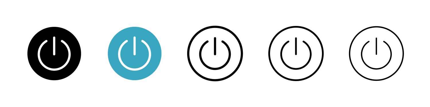 Power button icon set Royalty Free Vector Image