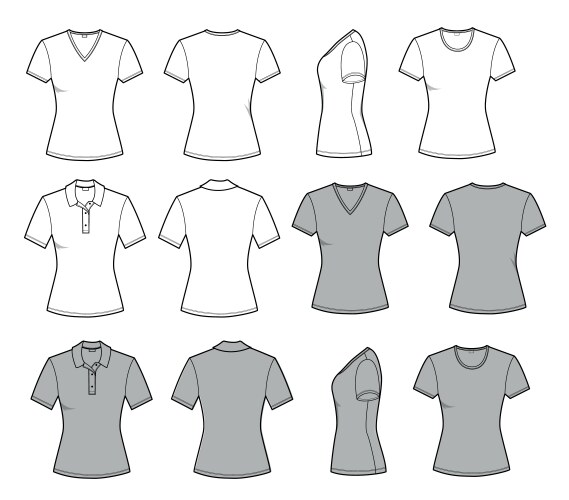 Women T-Shirt Template Vector Images (over 5,400)