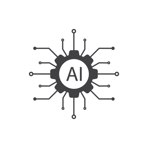 Artificial intelligence technology icon Royalty Free Vector