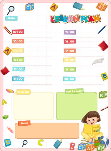 Cheerful young girl sitting on a stack of books Vector Image