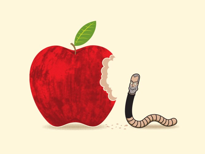Apple worm Royalty Free Vector Image - VectorStock